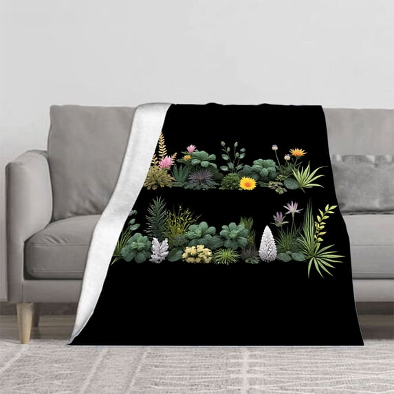 Durable Soft & Warm Flannel Blanket - Cozy Floral Design for Sofa ...