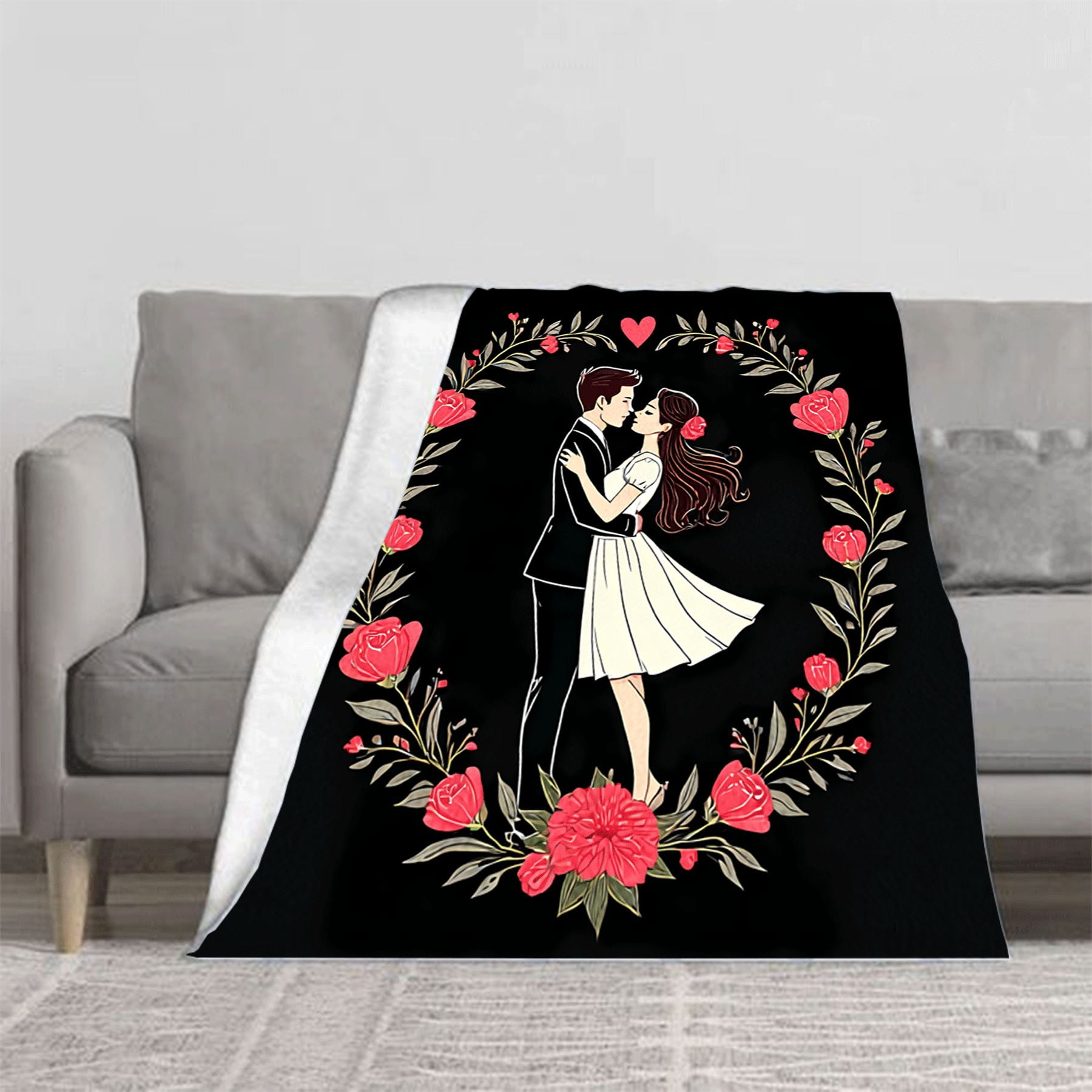 Durable Soft & Warm Flannel Blanket - Cozy Floral Design for Sofa ...