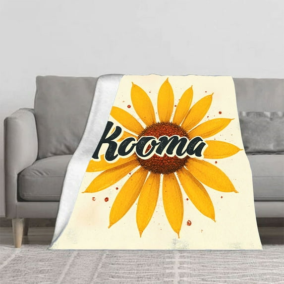 Durable Soft & Warm Flannel Blanket - Cozy Floral Design with Sunflower ...