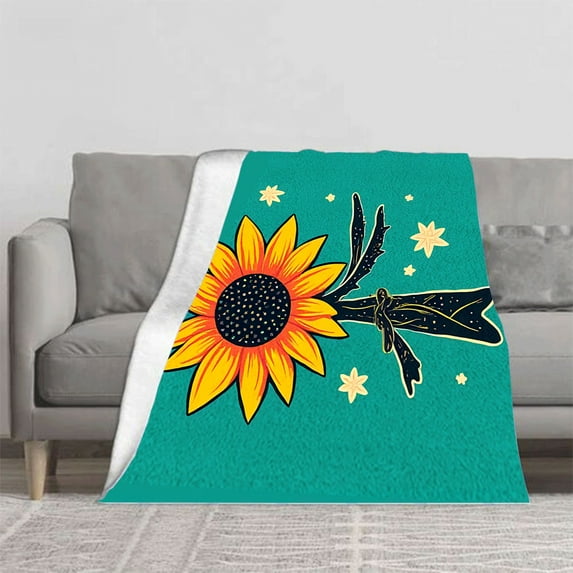 Durable Soft & Warm Flannel Blanket - Cozy Floral Design with ...