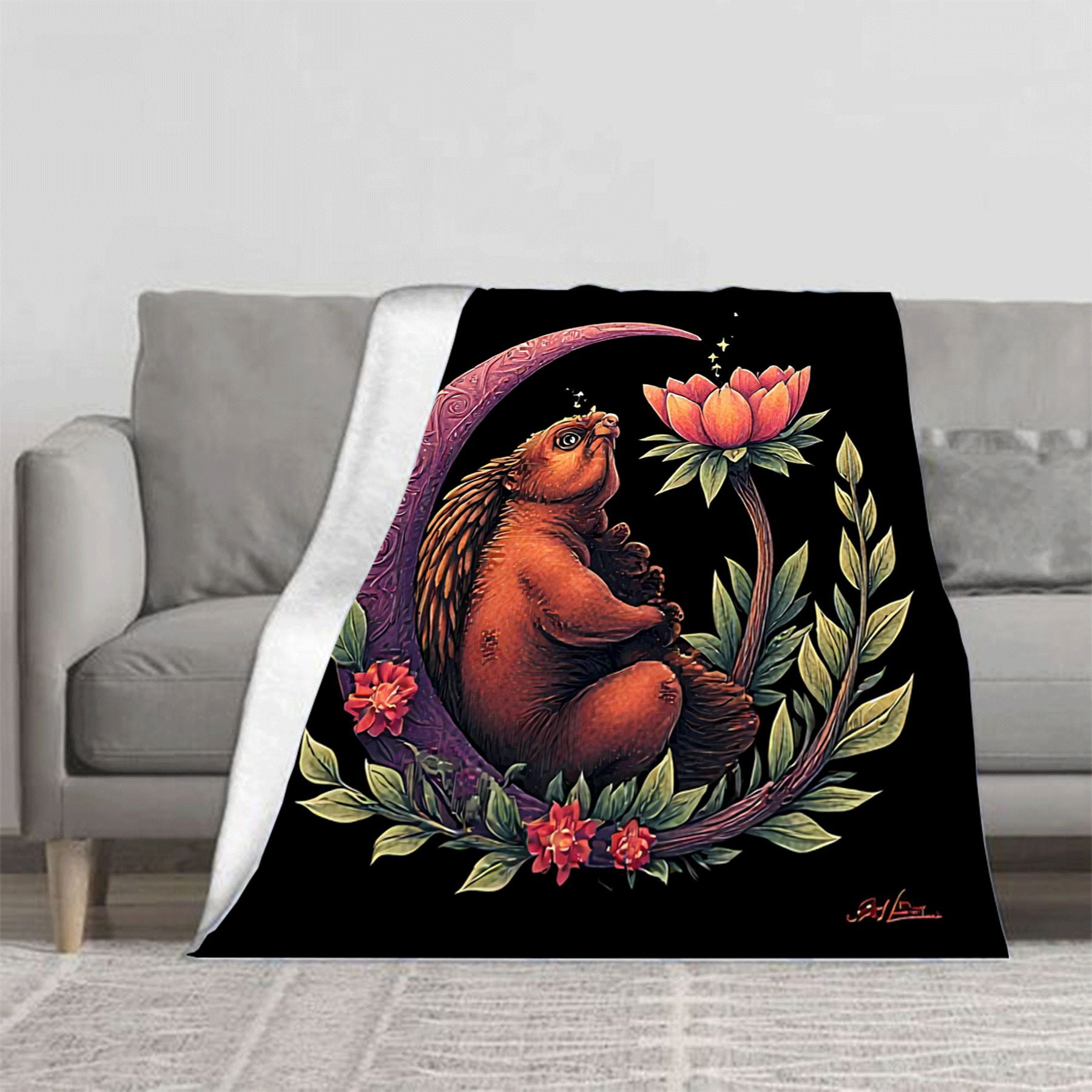 Durable Soft & Warm Flannel Blanket - Cozy Floral Design with Vibrant ...