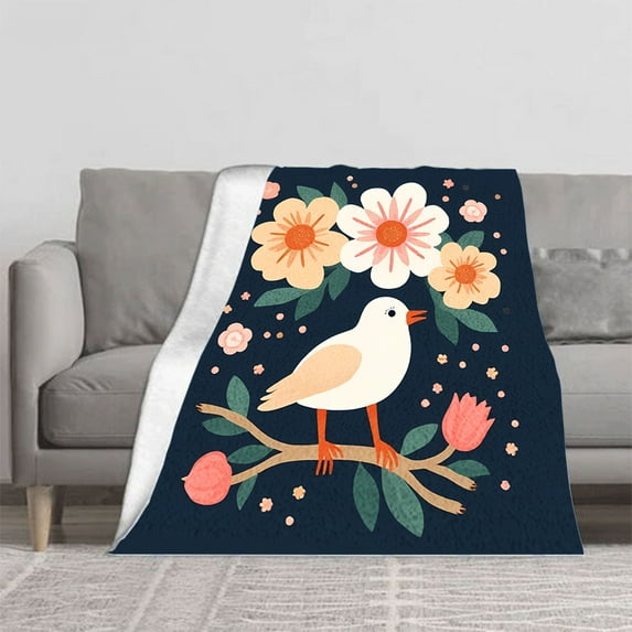 Durable Soft & Warm Flannel Blanket - Cozy Floral Design with Vibrant ...