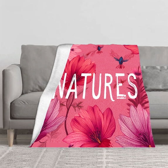 Durable Soft & Warm Flannel Blanket - Cozy Floral Design with Vibrant ...