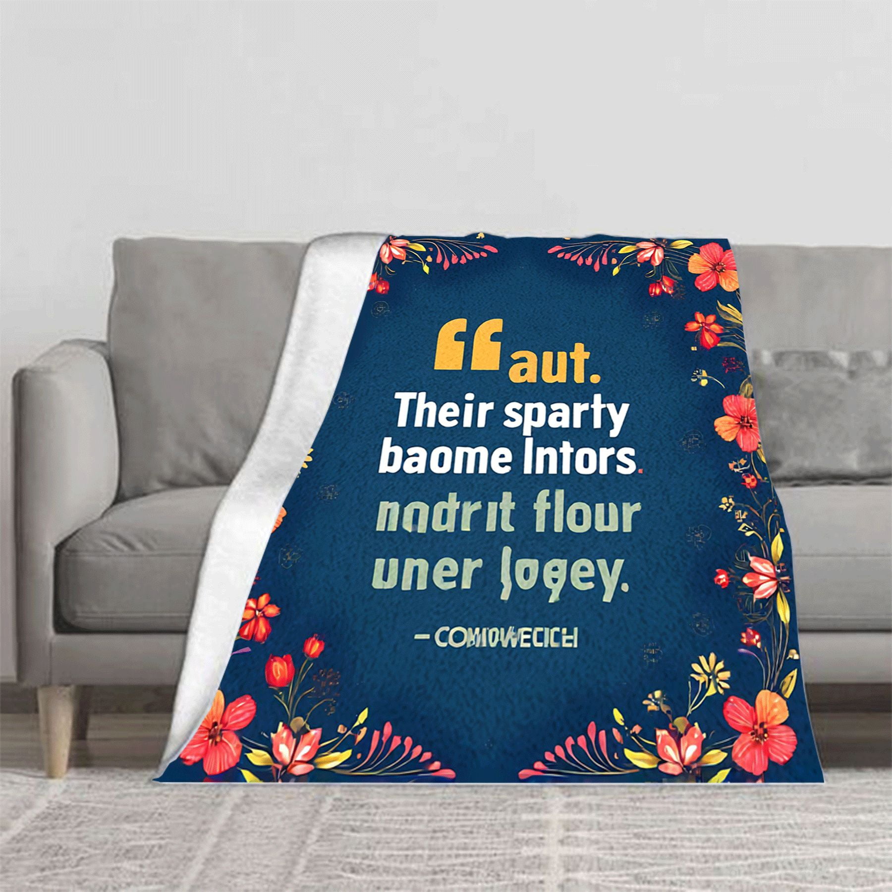 Durable Soft & Warm Flannel Blanket - Cozy Floral Design with Vibrant ...