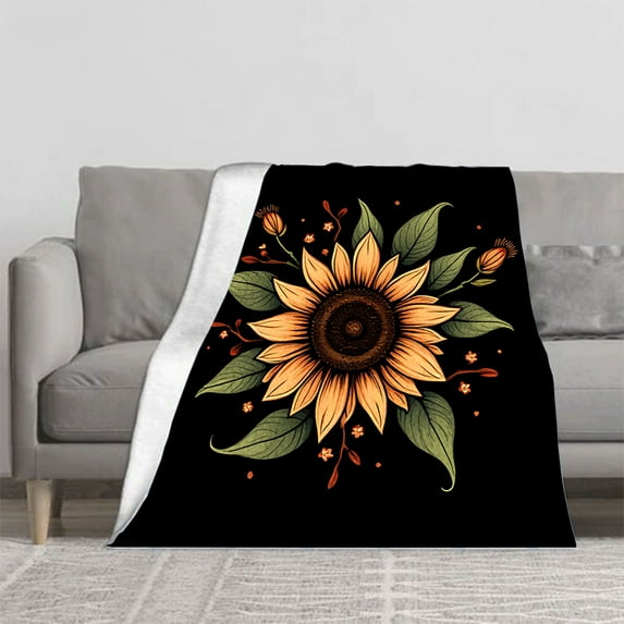 Durable Soft & Warm Flannel Blanket - Cozy Floral Design with Vibrant ...