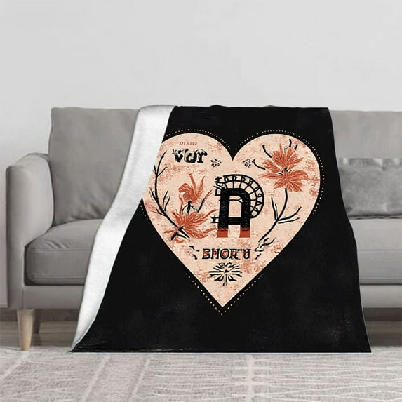 Durable Soft & Warm Flannel Blanket - Cozy Floral Heart Design Perfect ...