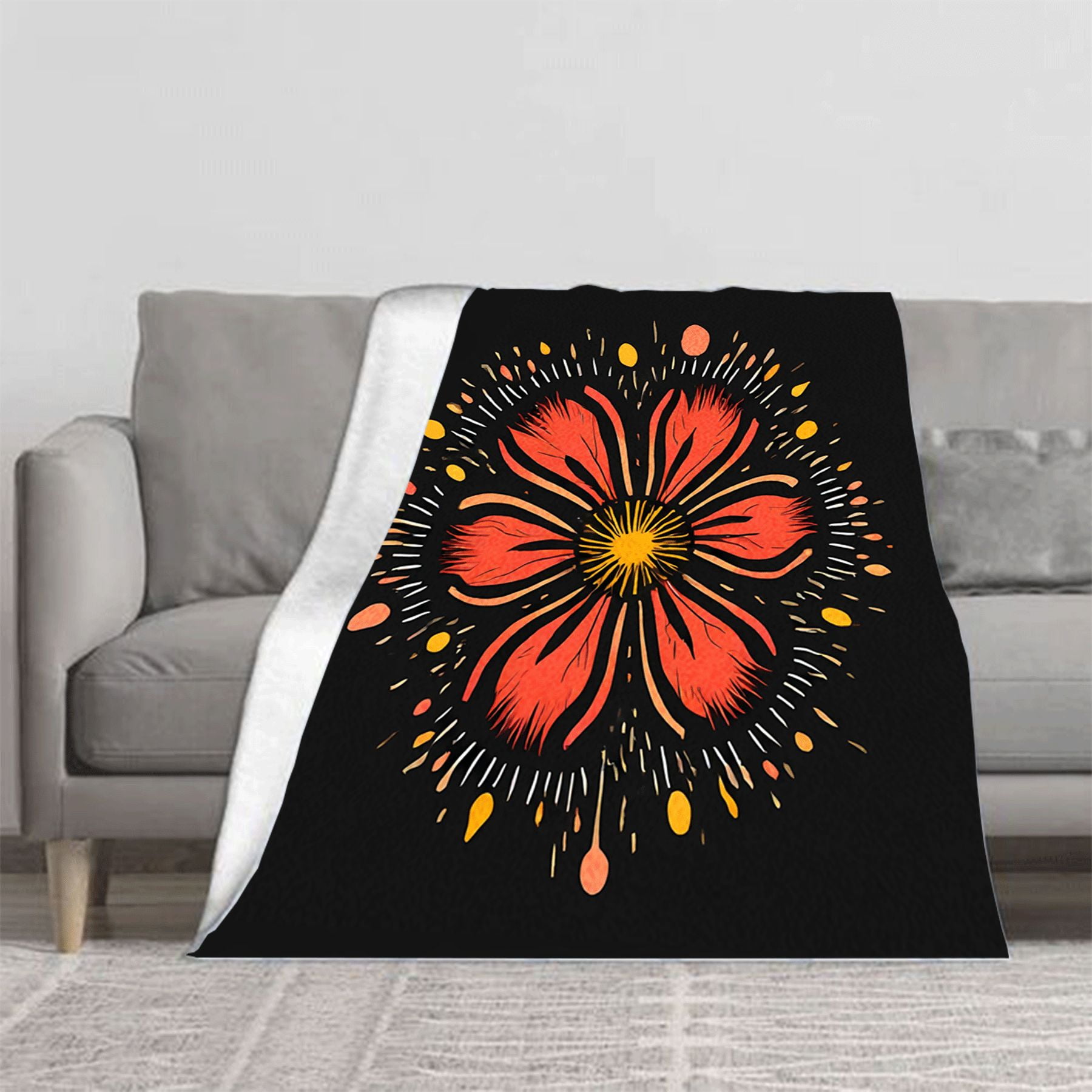 Durable Soft & Warm Flannel Blanket - Cozy Floral Pattern Design for ...
