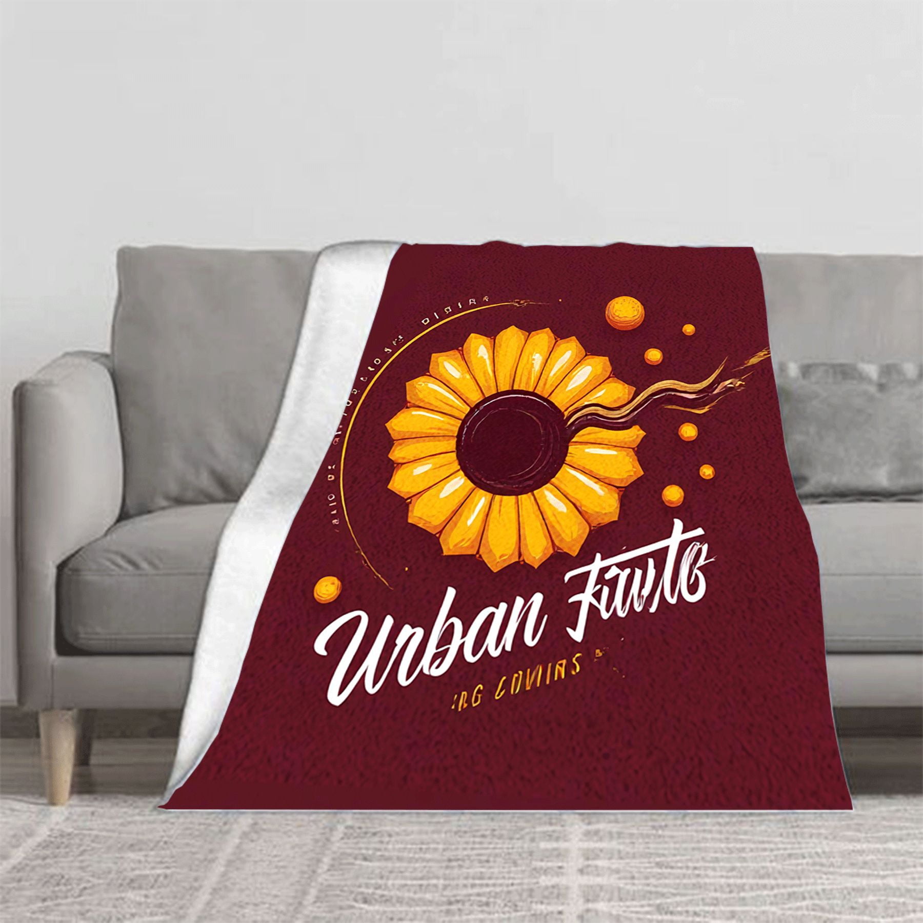 Durable Soft & Warm Flannel Blanket - Cozy Floral Sunflower Design with ...