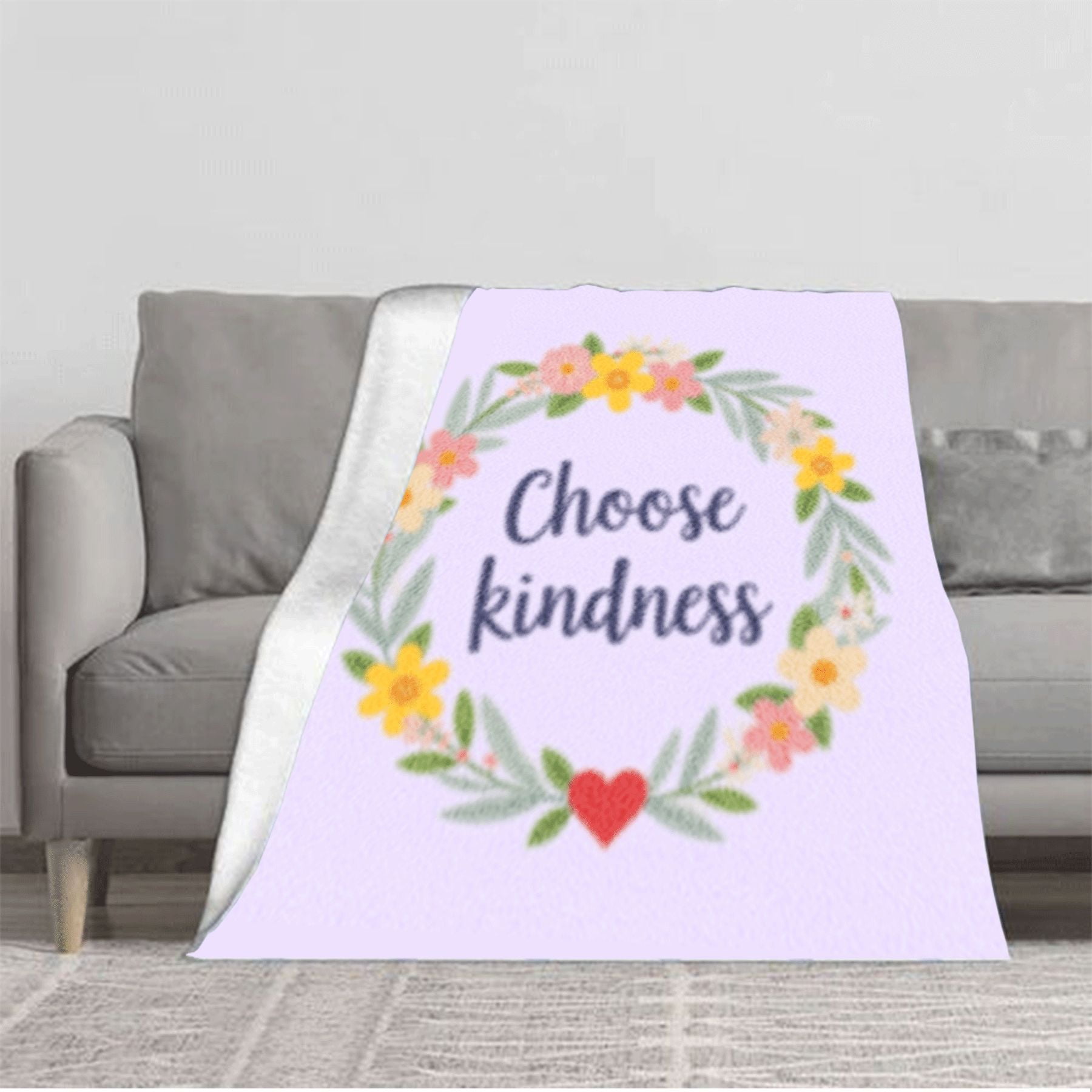 Durable Soft & Warm Flannel Blanket - Cozy Floral Wreath Design with ...