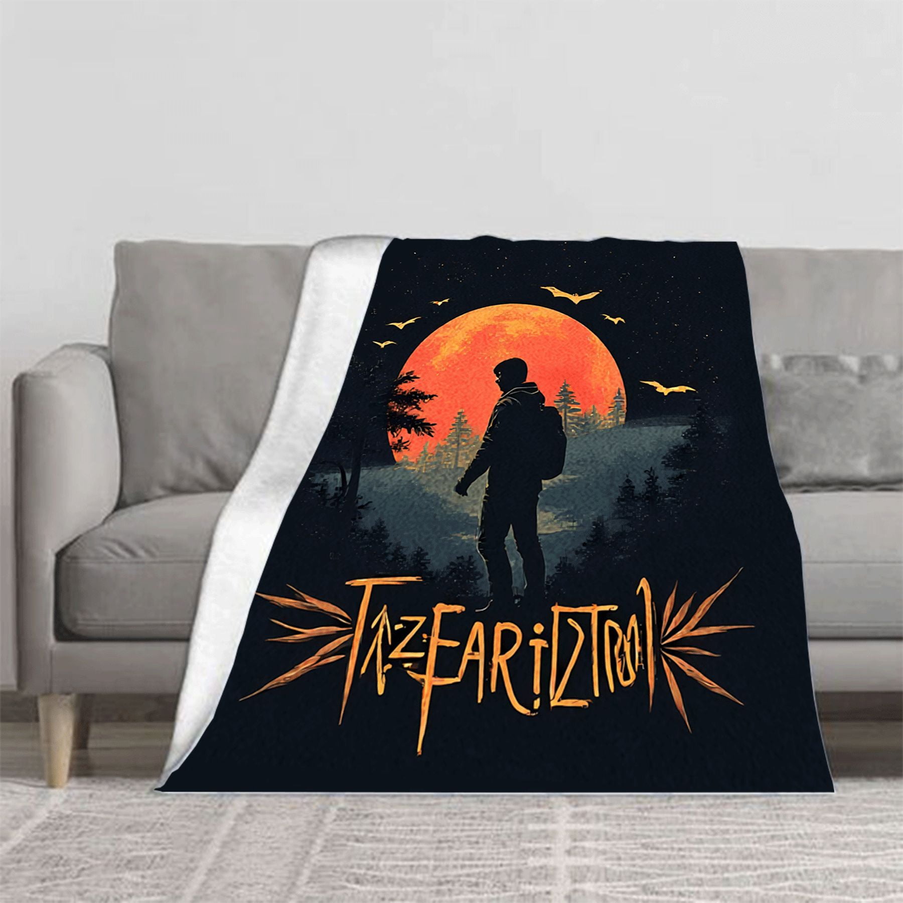 Durable Soft & Warm Flannel Blanket - Cozy Forest Pattern Design ...