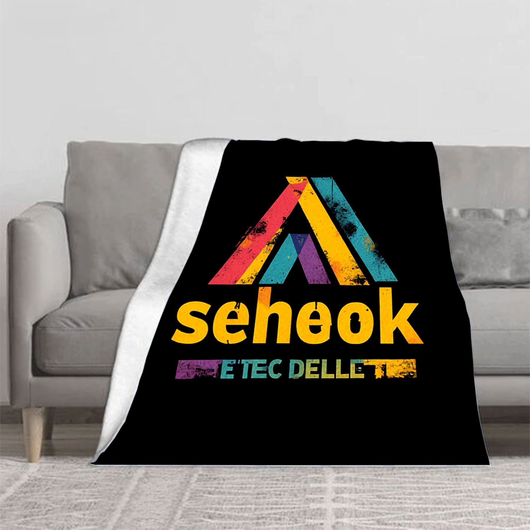 Durable Soft & Warm Flannel Blanket - Cozy Geometric Design in Pink ...