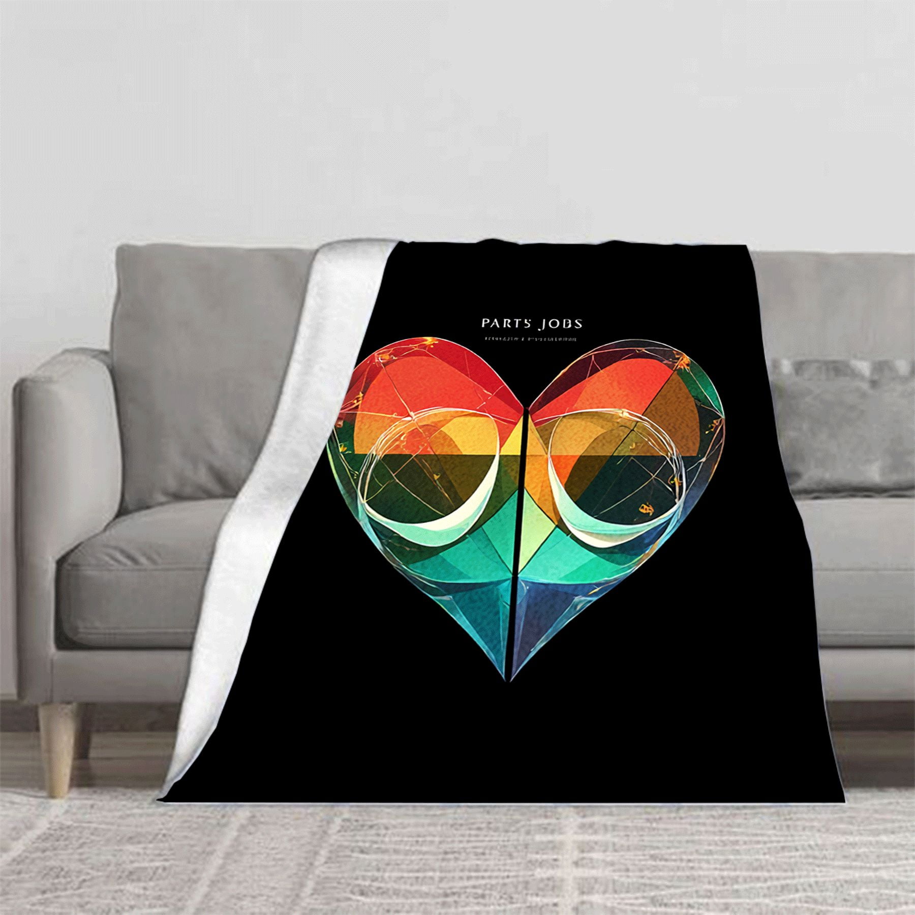 Durable Soft & Warm Flannel Blanket - Cozy Geometric Heart Design ...