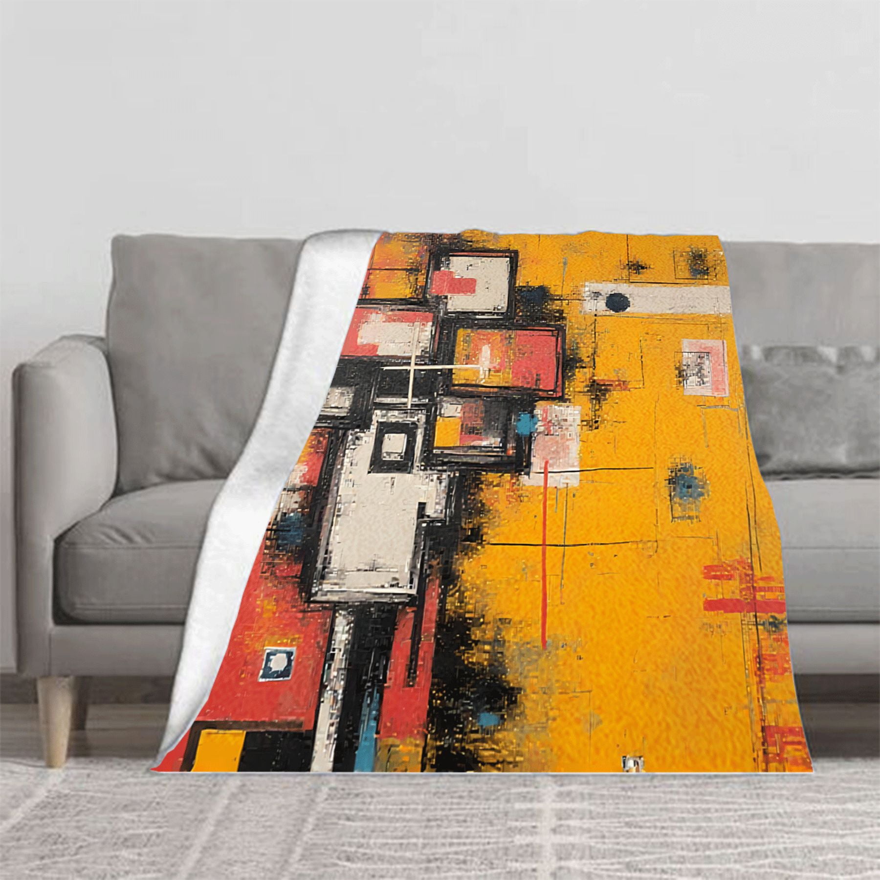 Durable Soft & Warm Flannel Blanket - Cozy Geometric Pattern Design in ...