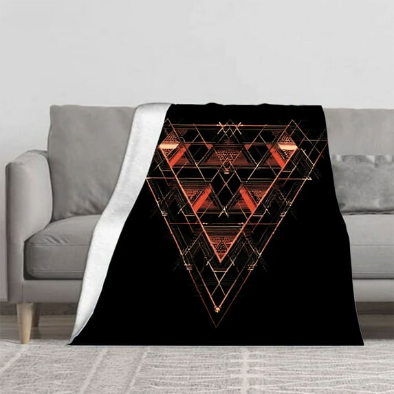 Durable Soft & Warm Flannel Blanket - Cozy Geometric Triangle Design ...
