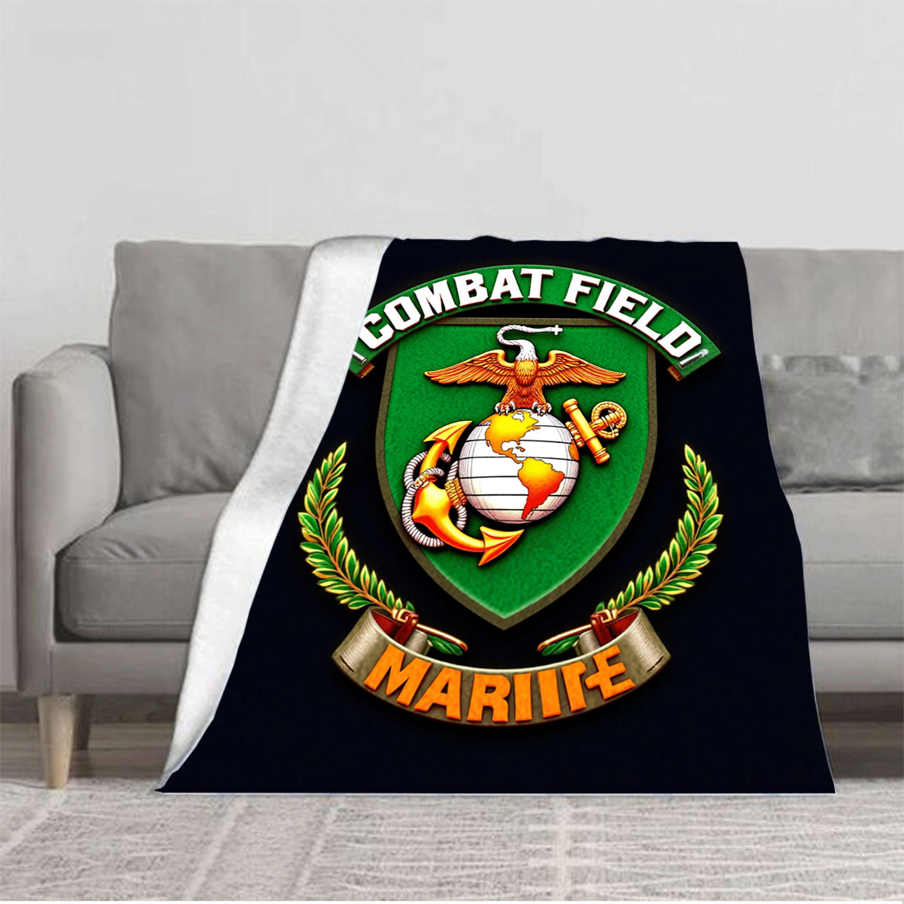 Durable Soft & Warm Flannel Blanket - Cozy Green Emblem Design Perfect ...