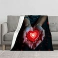 Durable Soft & Warm Flannel Blanket - Cozy Heart Design Perfect for ...