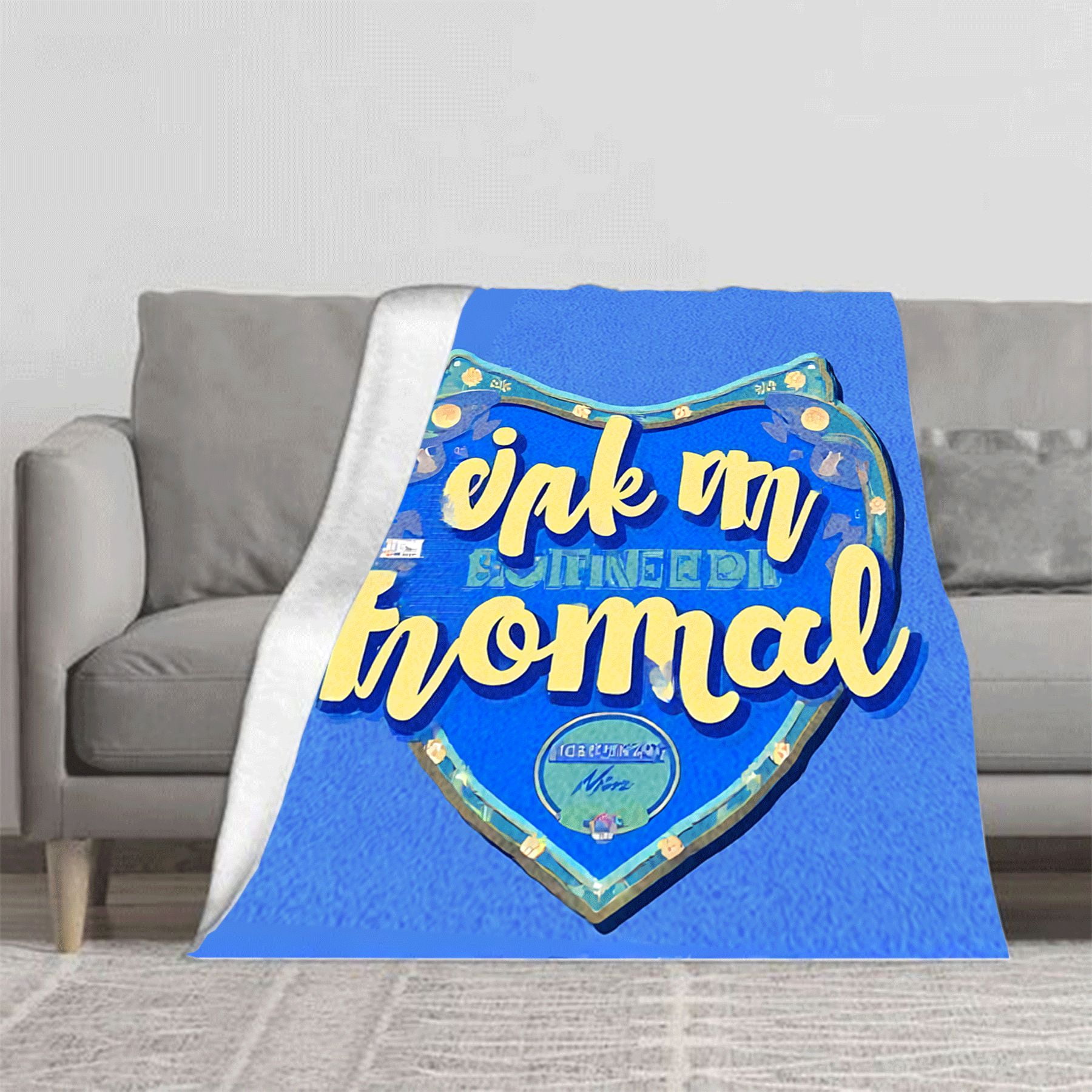 Durable Soft & Warm Flannel Blanket - Cozy Heart Design with Blue ...