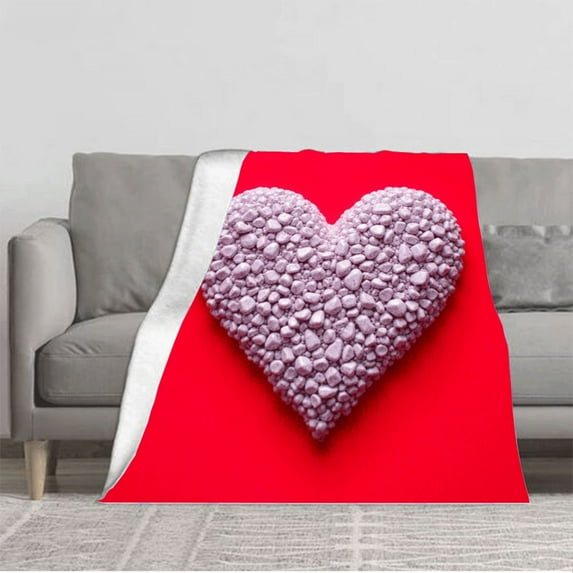 Durable Soft & Warm Flannel Blanket - Cozy Heart - Shaped Design in ...