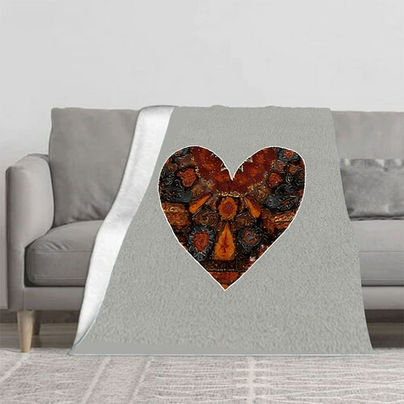 Durable Soft & Warm Flannel Blanket - Cozy Heart-Shaped Pattern Design ...