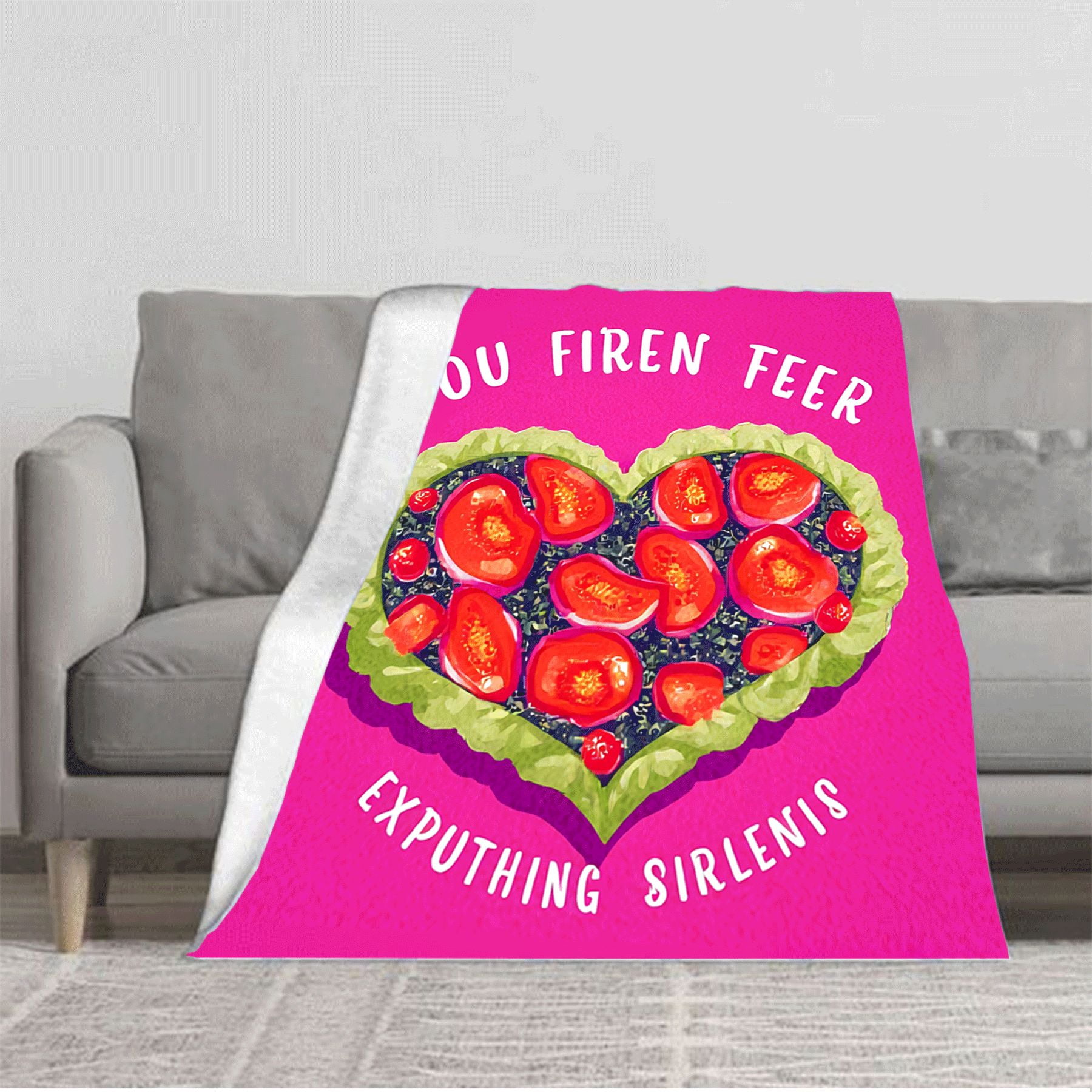 Durable Soft & Warm Flannel Blanket - Cozy Heart - Shaped Vegetable ...