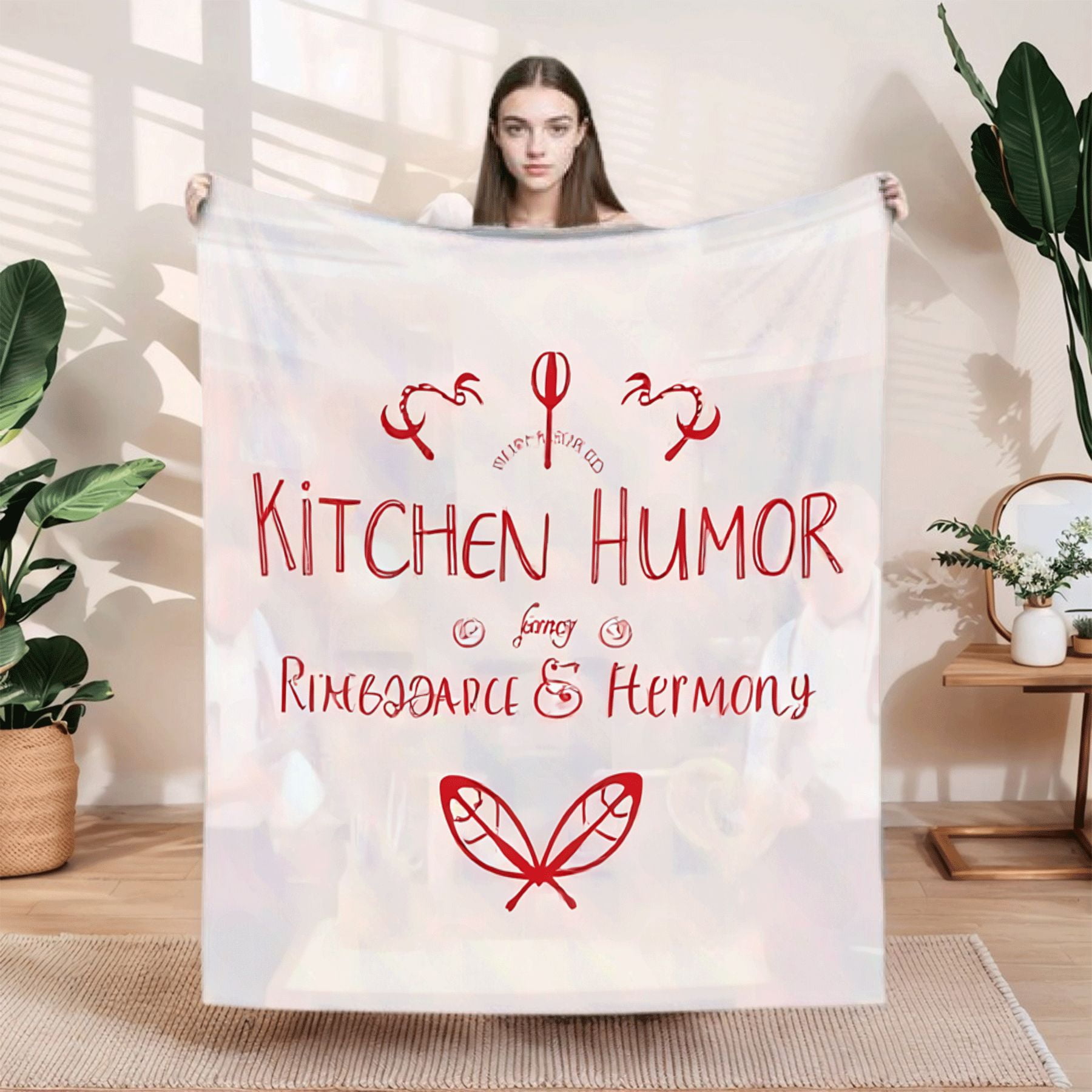 Durable Soft & Warm Flannel Blanket - Cozy Kitchen Humor Design with ...
