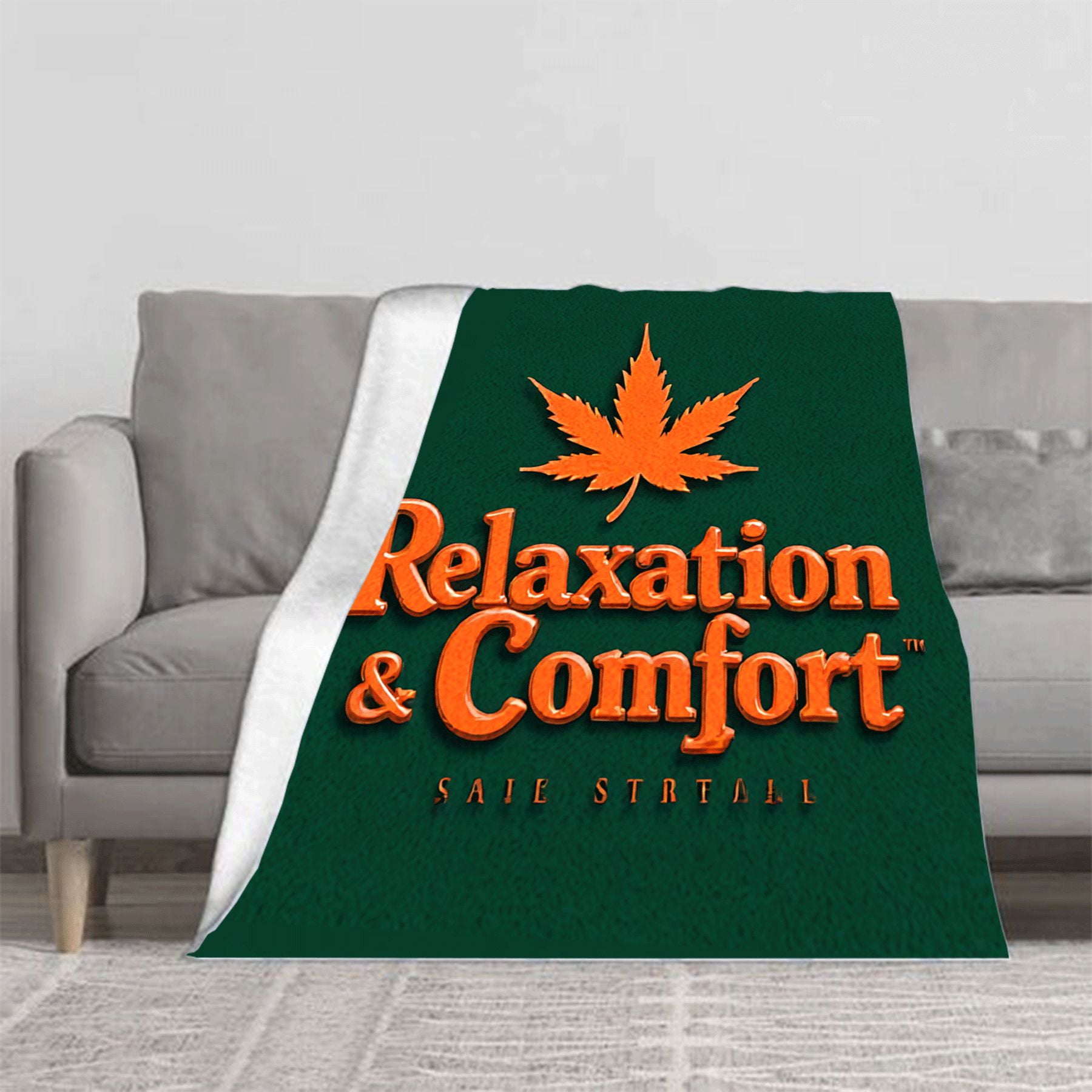 Durable Soft & Warm Flannel Blanket - Cozy Leaf Design for Sofa Travel ...