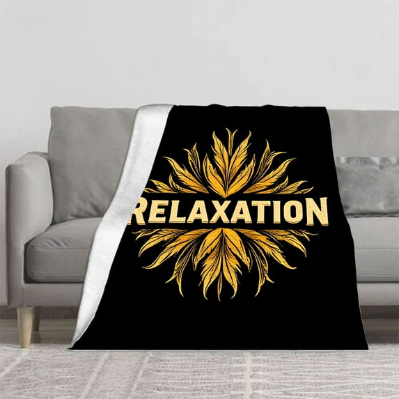 Durable Soft & Warm Flannel Blanket - Cozy Leaf Pattern Design for Sofa ...