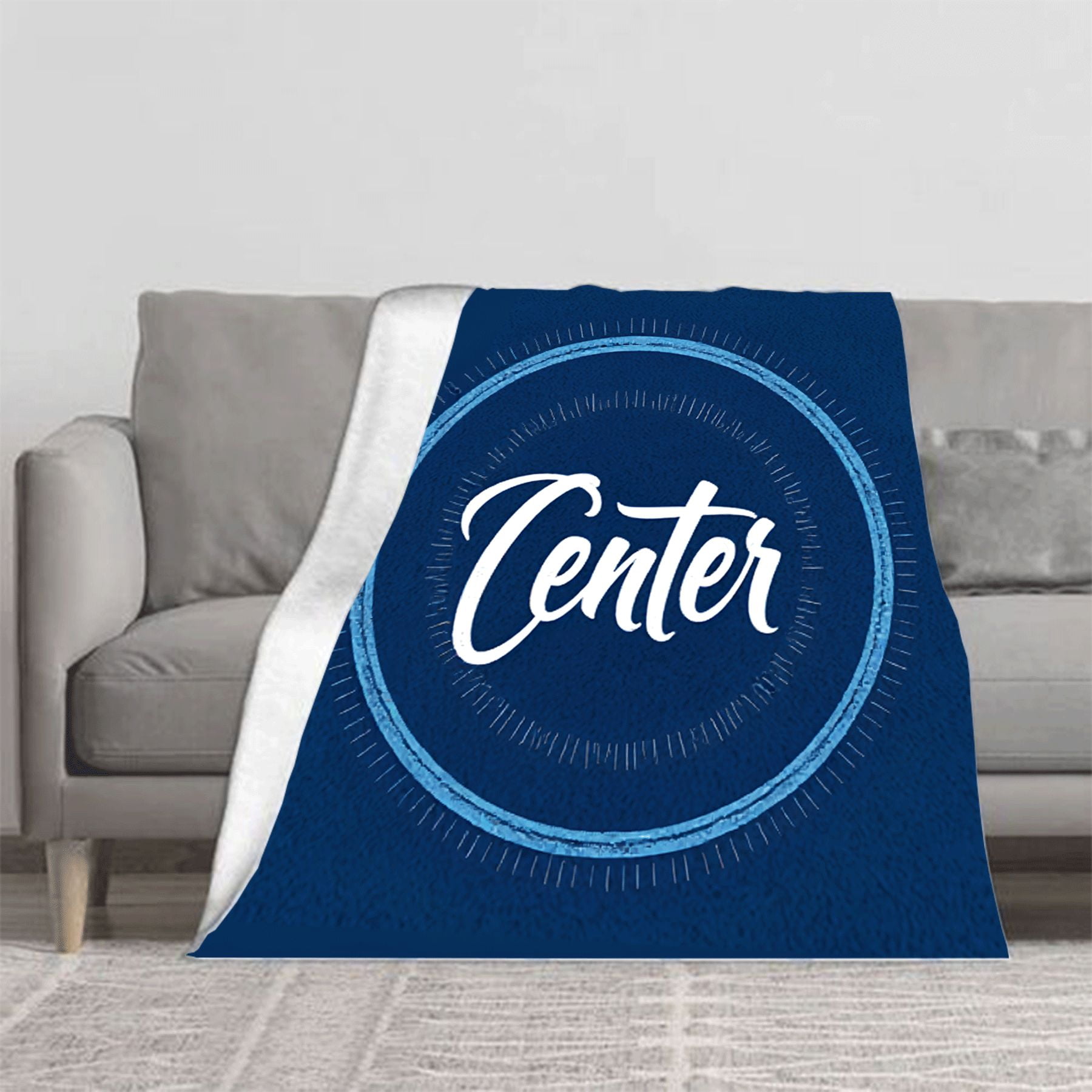 Durable Soft & Warm Flannel Blanket - Cozy Light Blue Radiant Pattern ...