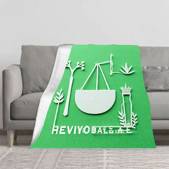 Durable Soft & Warm Flannel Blanket - Cozy Minimalist Design with Green ...