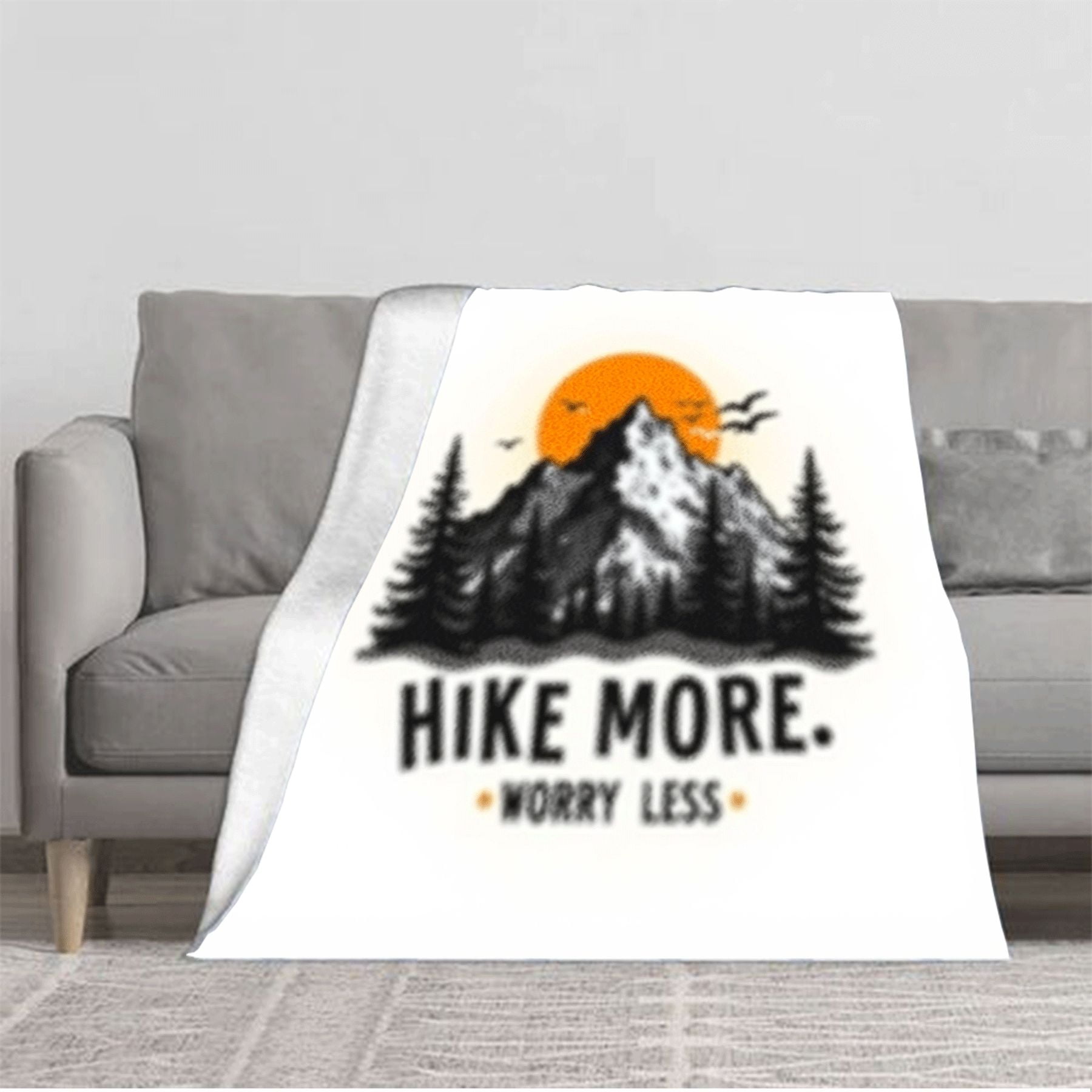 Durable Soft & Warm Flannel Blanket - Cozy Mountain Landscape Design ...