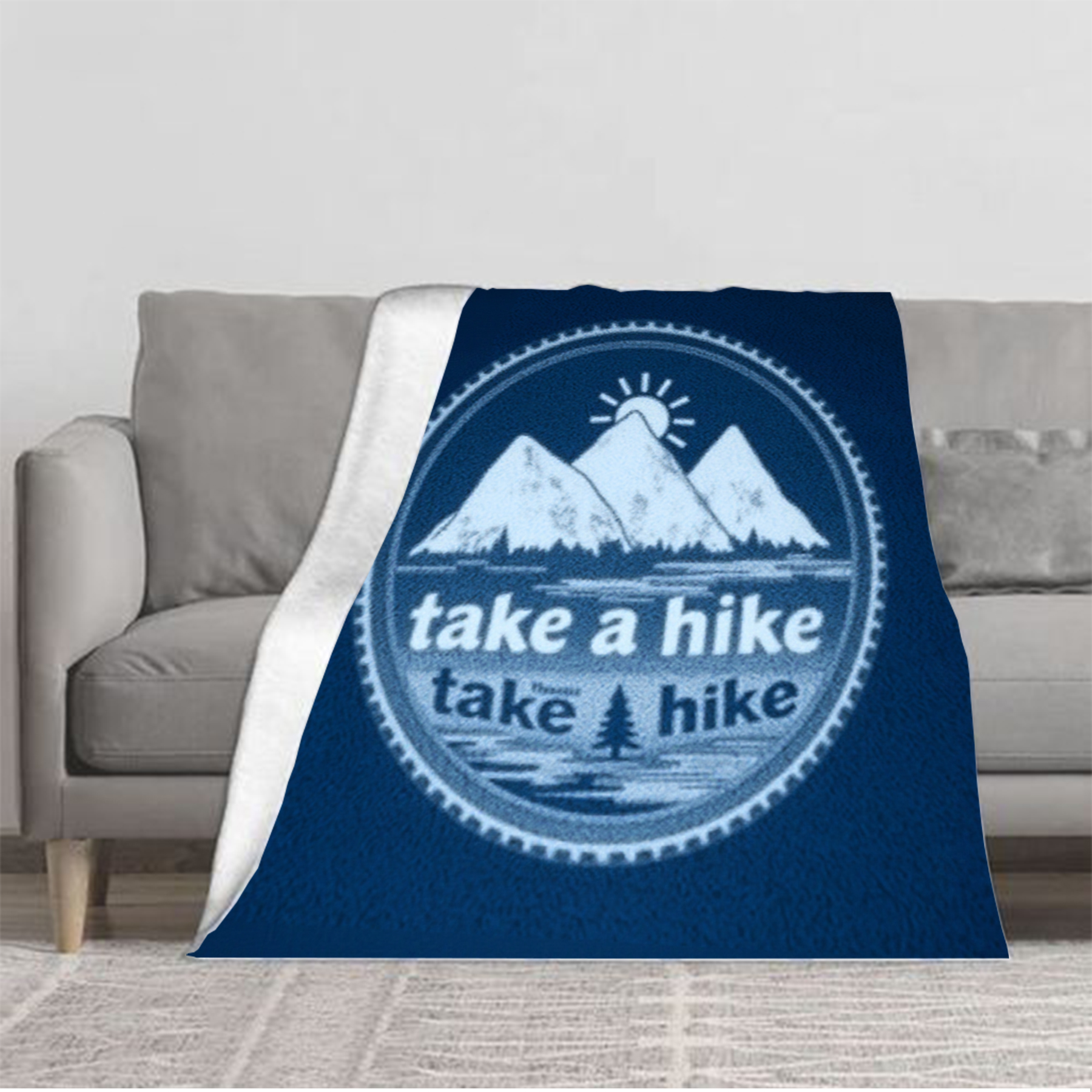 Durable Soft & Warm Flannel Blanket - Cozy Mountain & Sun Design ...