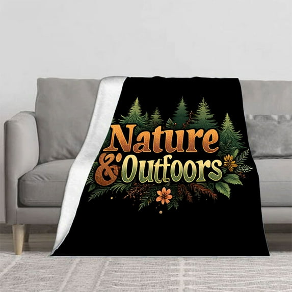Durable Soft & Warm Flannel Blanket - Cozy Nature-Inspired Design with ...