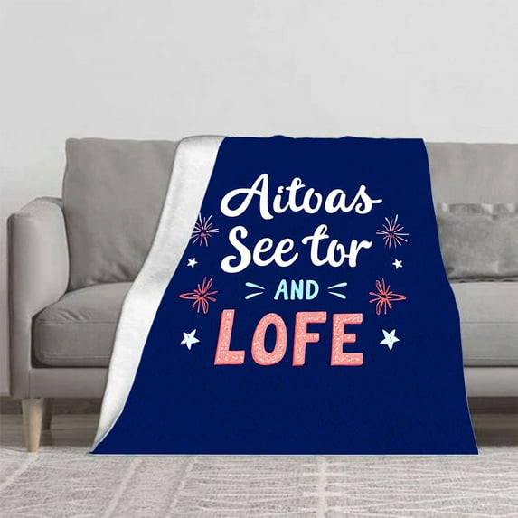 Durable Soft & Warm Flannel Blanket - Cozy Navy Blue with Subtle ...