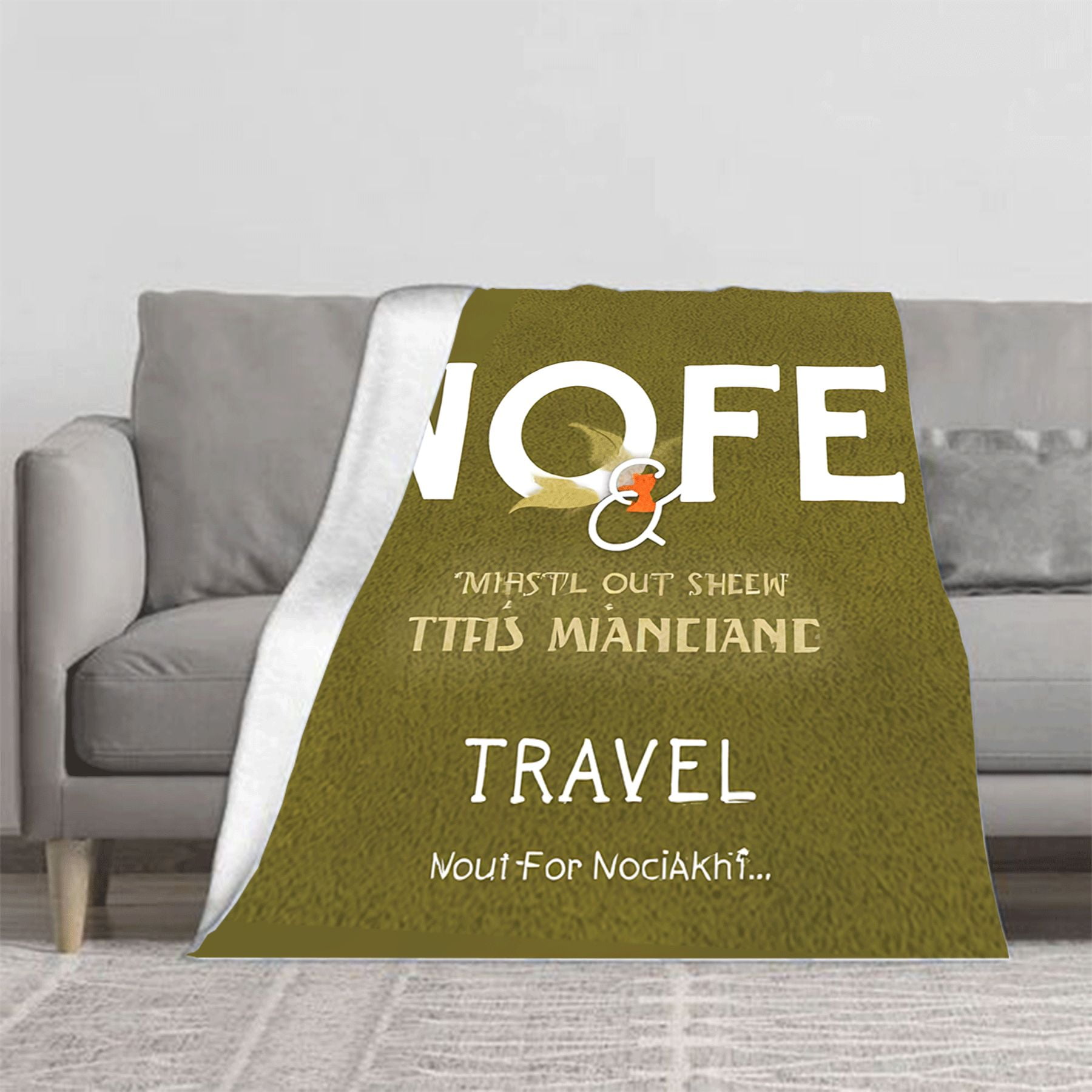 Durable Soft & Warm Flannel Blanket - Cozy Olive - Green Rustic Design ...