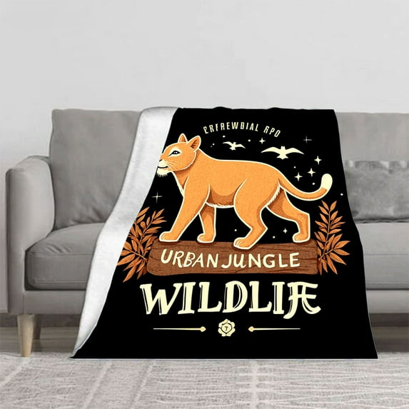 Durable Soft & Warm Flannel Blanket - Cozy Orange Cat Design Perfect ...