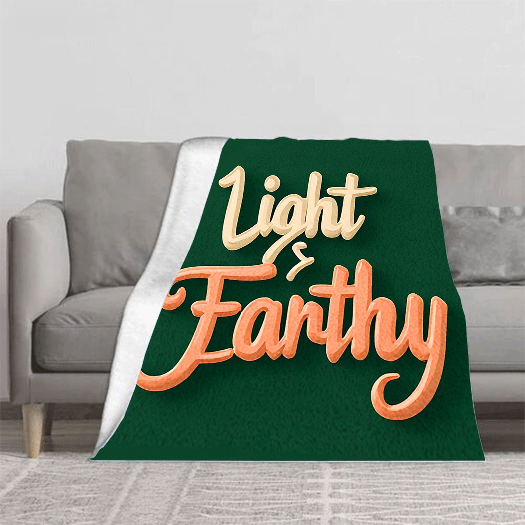 Durable Soft & Warm Flannel Blanket - Cozy Orange Gradient Design Dark ...