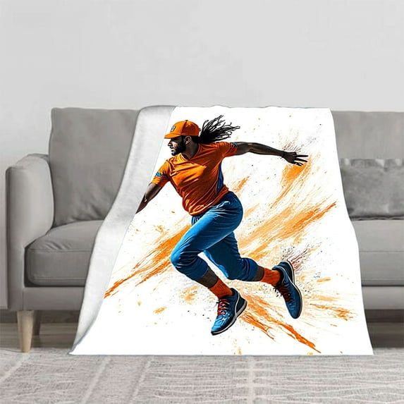 Durable Soft & Warm Flannel Blanket - Cozy Orange Pattern Design for ...