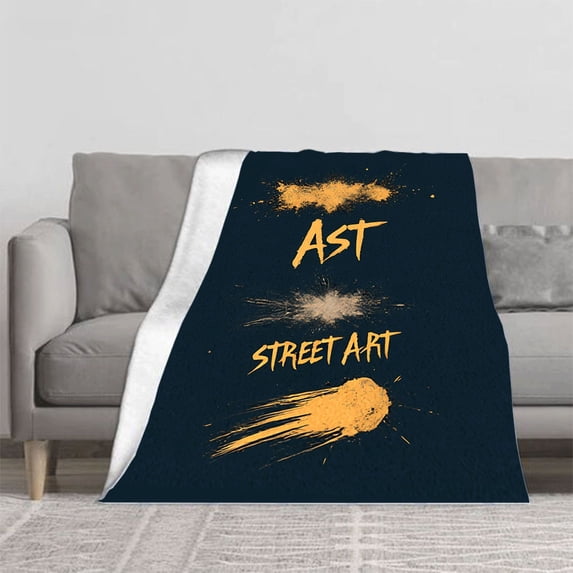 Durable Soft & Warm Flannel Blanket - Cozy Orange Splash Design for ...