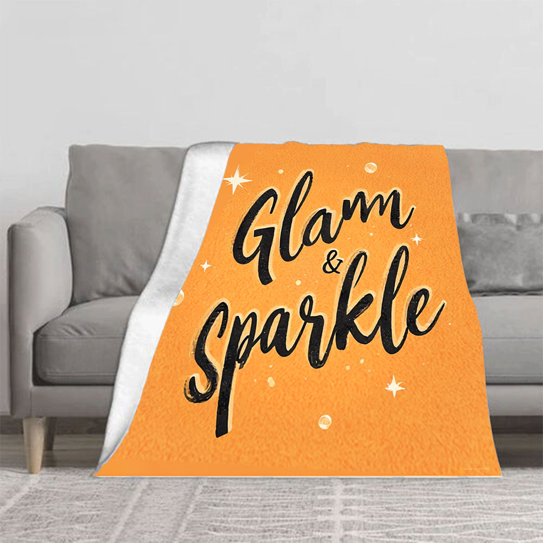 Durable Soft & Warm Flannel Blanket - Cozy Orange Textured Design with ...