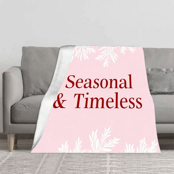 Durable Soft & Warm Flannel Blanket - Cozy Pink Botanical Design for ...
