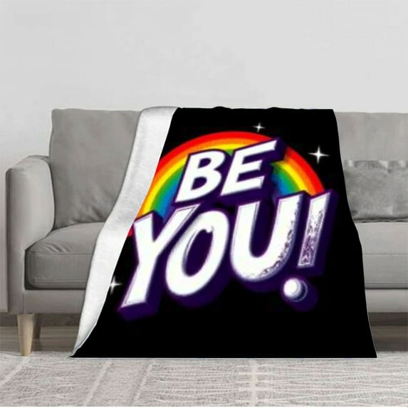 Durable Soft & Warm Flannel Blanket - Cozy Rainbow Pattern for Sofa ...