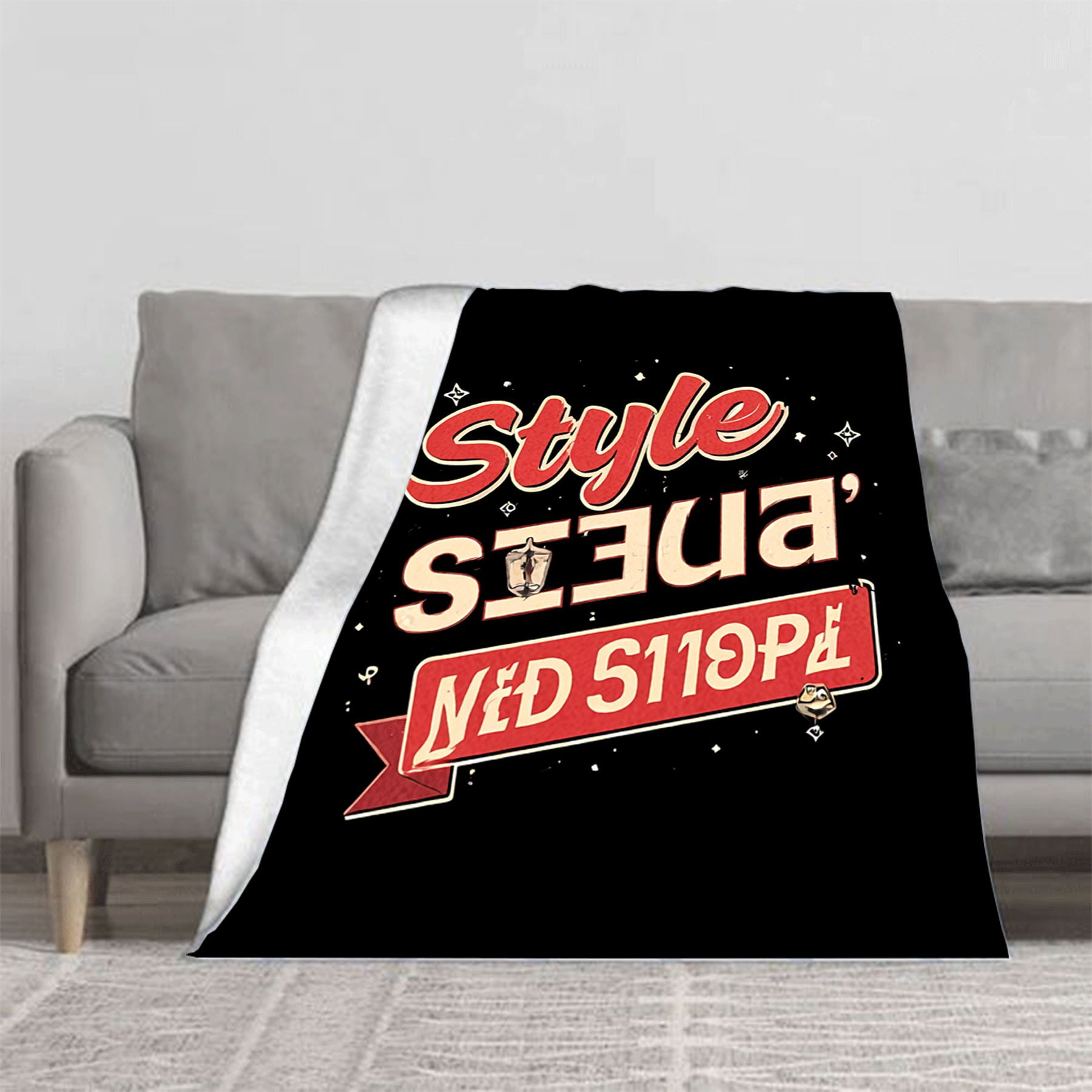 Durable Soft & Warm Flannel Blanket - Cozy Red & Black Star Pattern ...