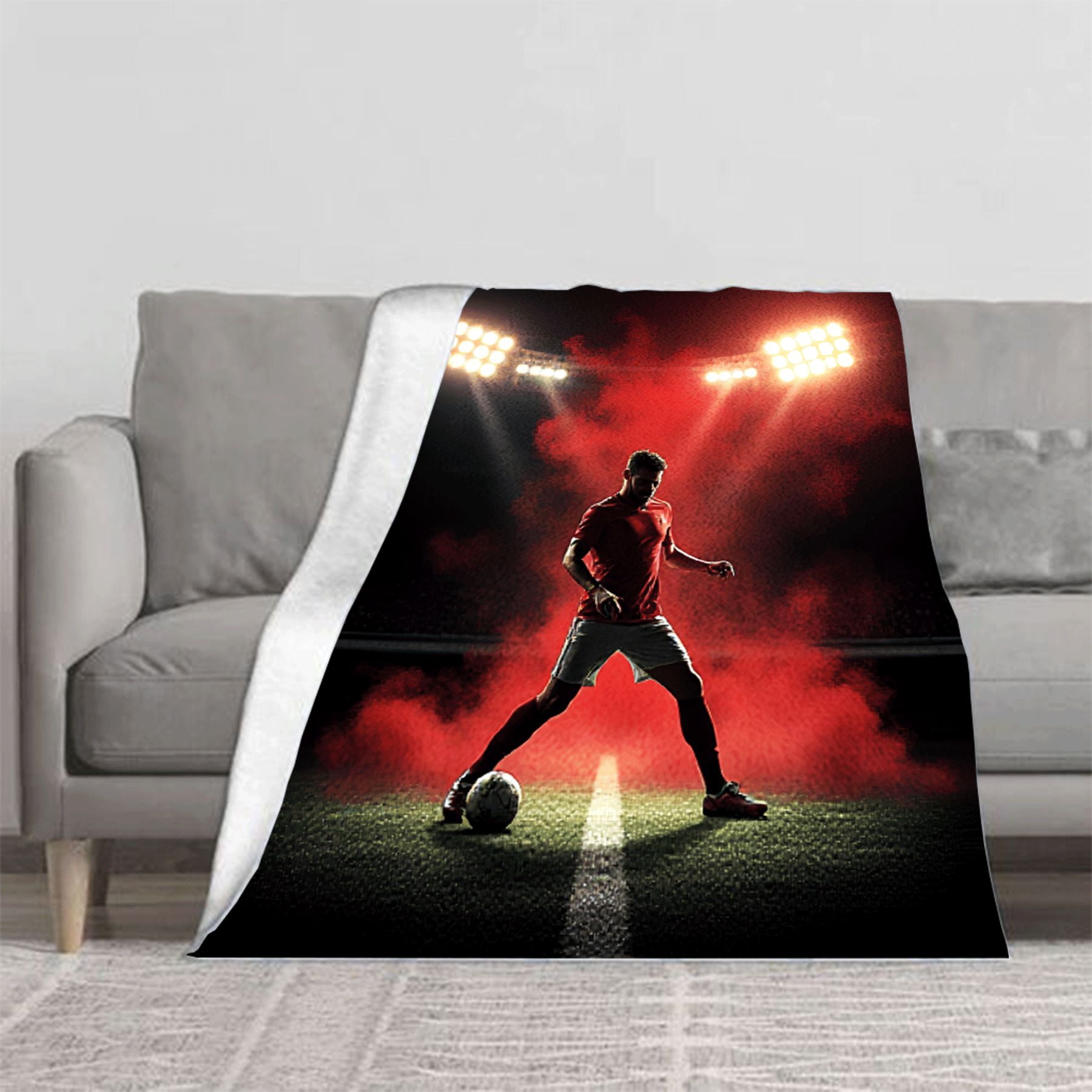 Durable Soft & Warm Flannel Blanket - Cozy Red Mist Pattern for Sofa ...