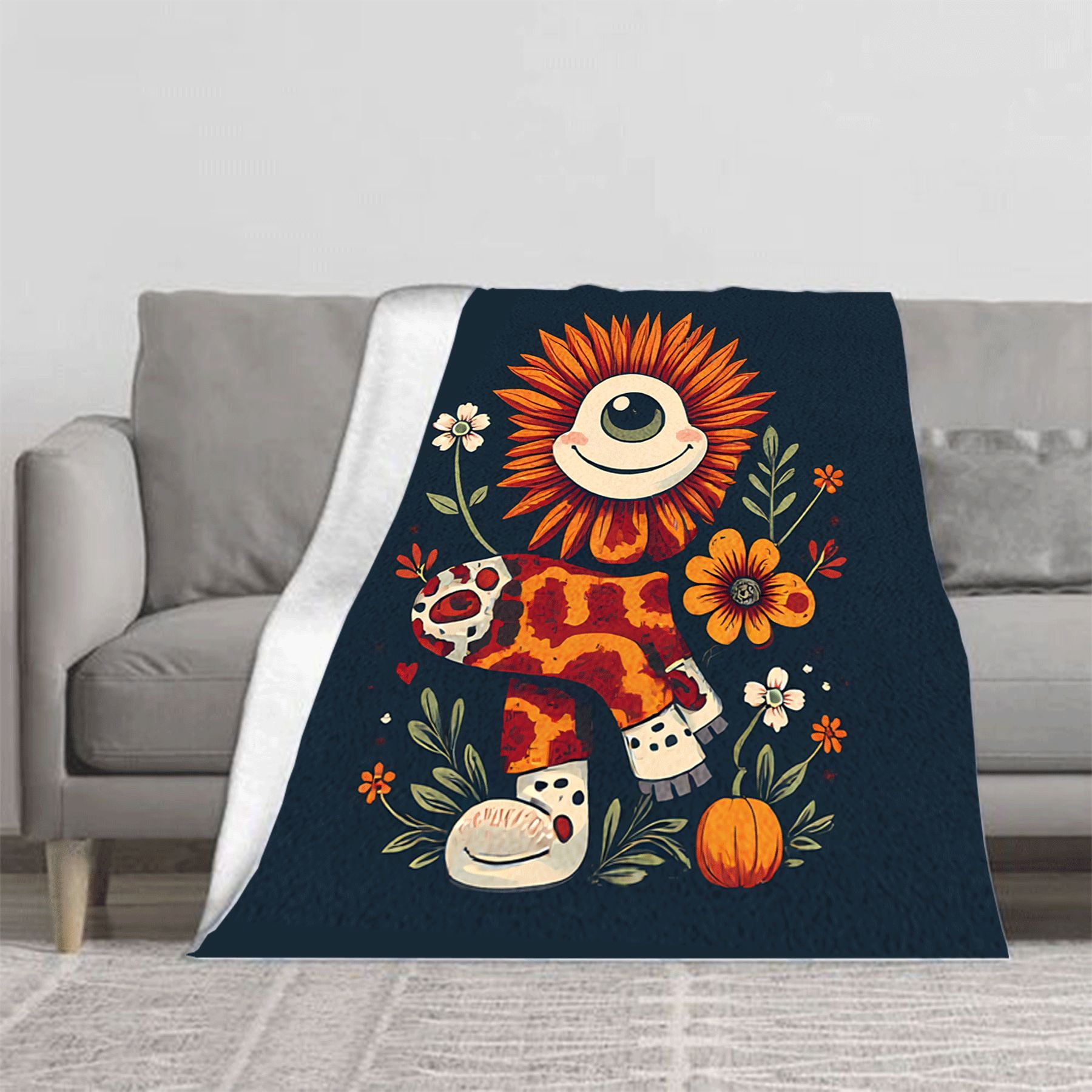 Durable Soft & Warm Flannel Blanket - Cozy Red & Orange Patterned ...