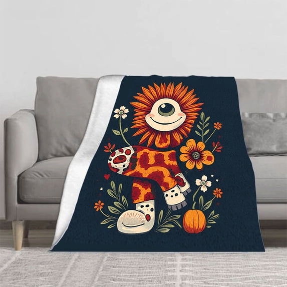 Durable Soft & Warm Flannel Blanket - Cozy Red & Orange Patterned ...