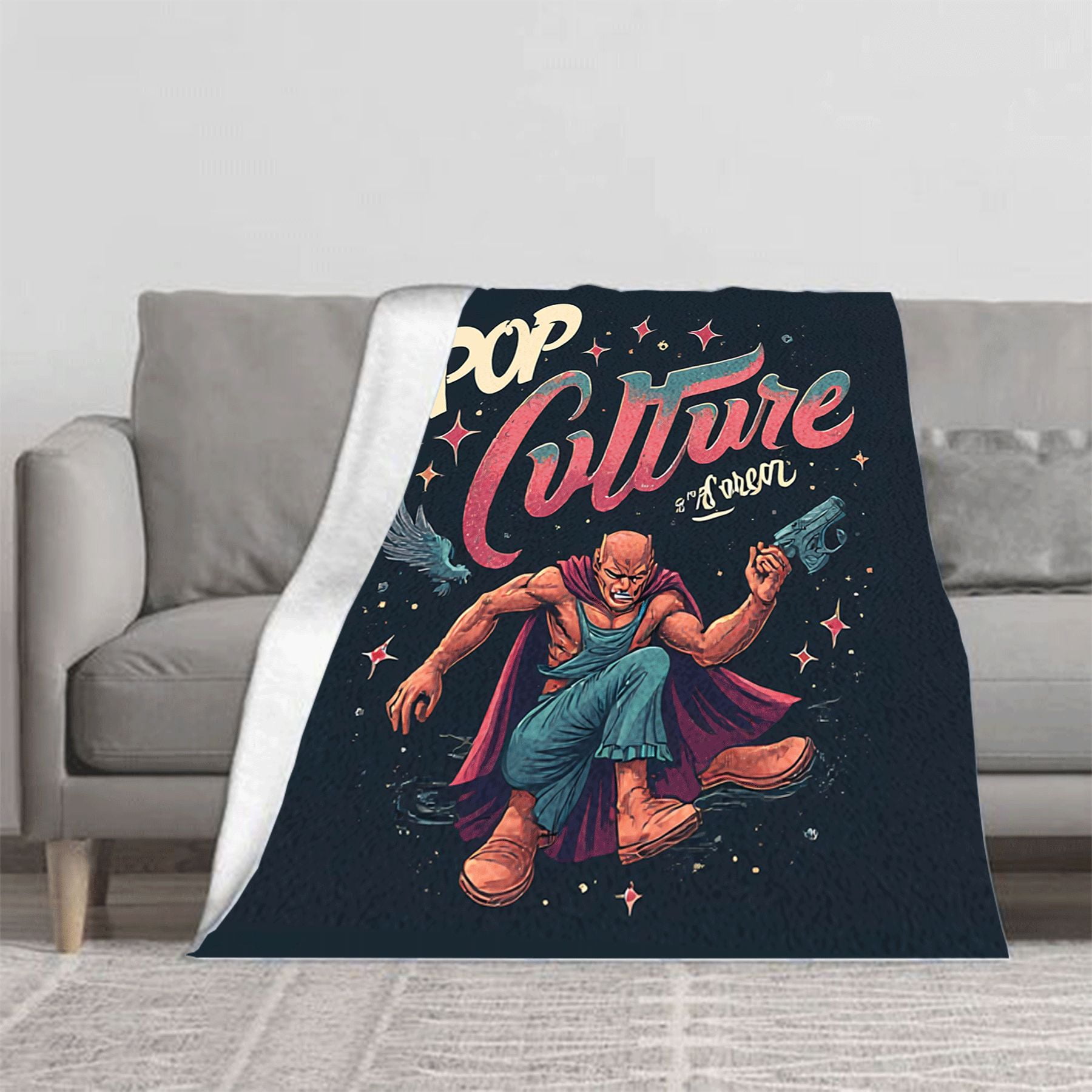 Durable Soft & Warm Flannel Blanket - Cozy Retro Comic Book Design ...