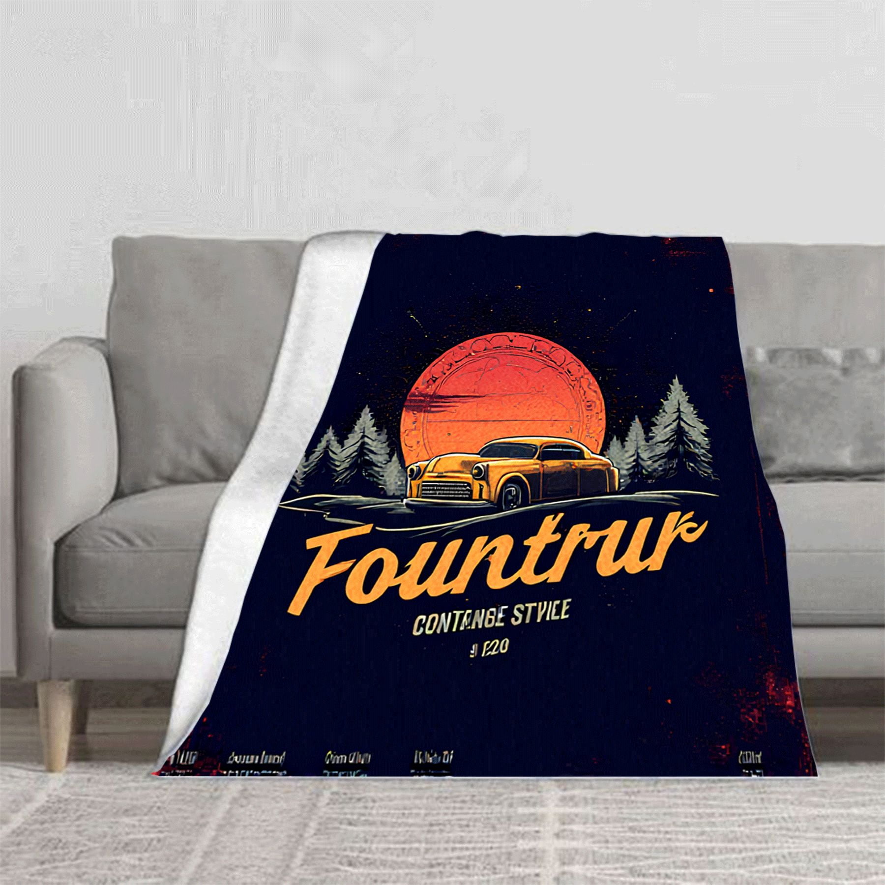 Durable Soft & Warm Flannel Blanket - Cozy Retro Design for Sofa Travel ...