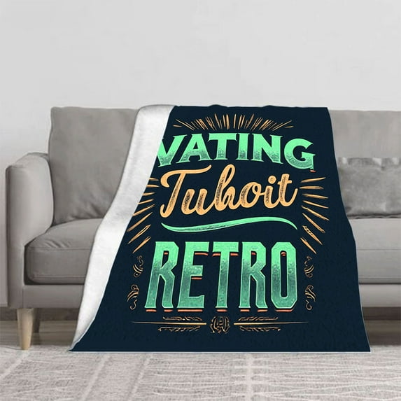 Durable Soft & Warm Flannel Blanket - Cozy Retro Design with Vibrant ...