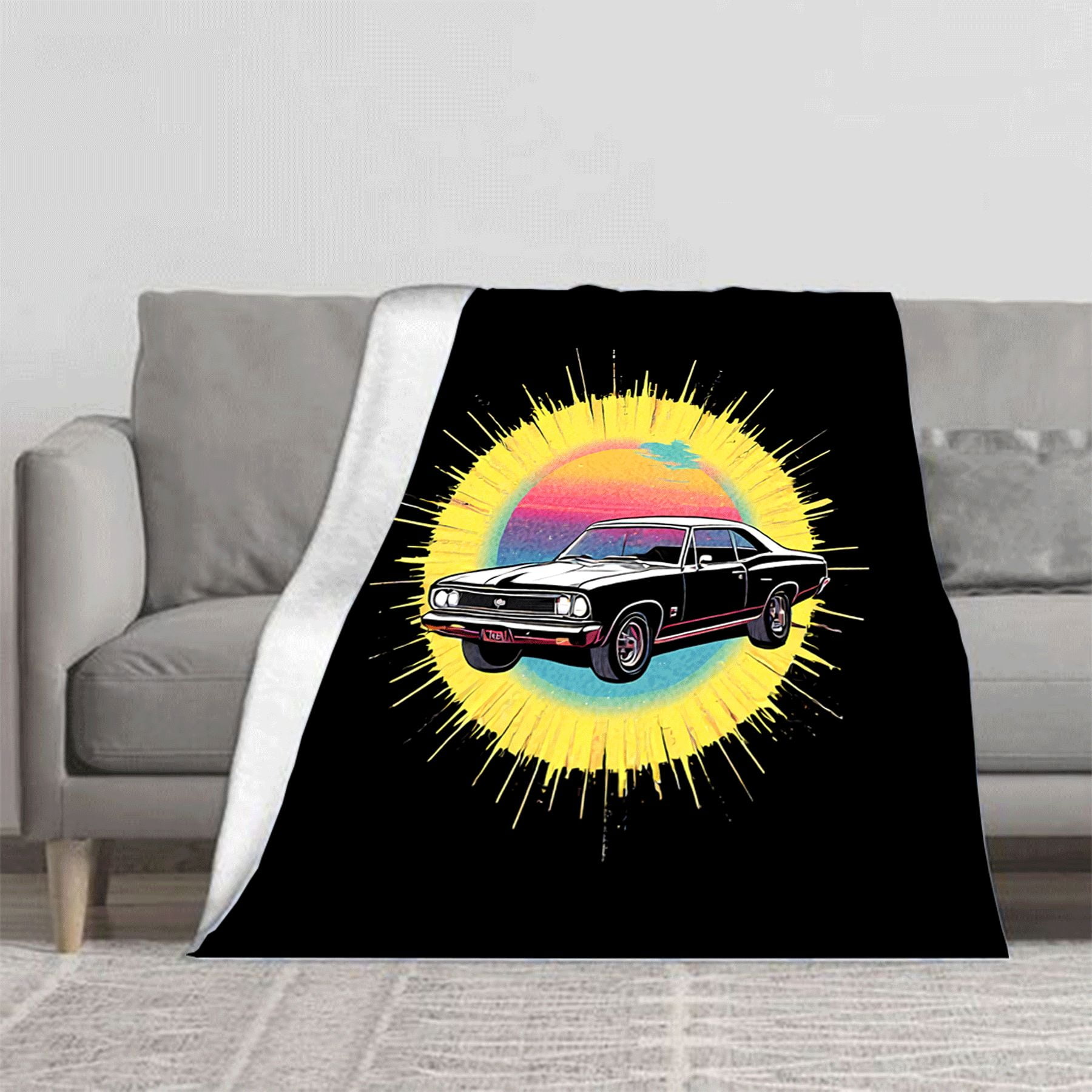 Durable Soft & Warm Flannel Blanket - Cozy Retro & Futuristic Design ...