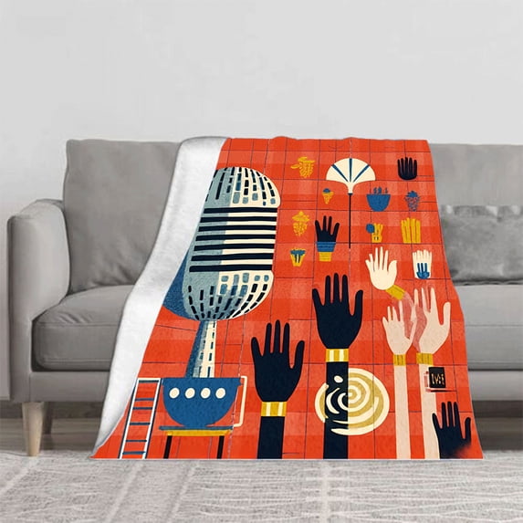 Durable Soft & Warm Flannel Blanket - Cozy Retro Pattern Design for ...